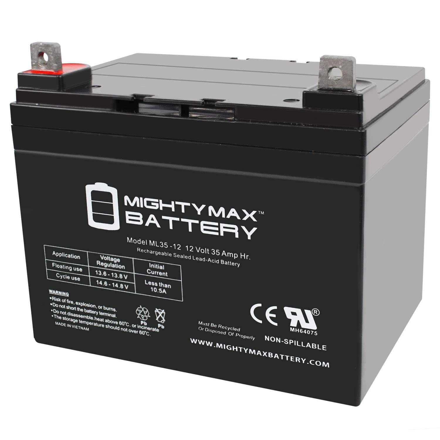 Mighty Max Battery 12V 35AH SLA Replacement Battery for Global BAT-12V35