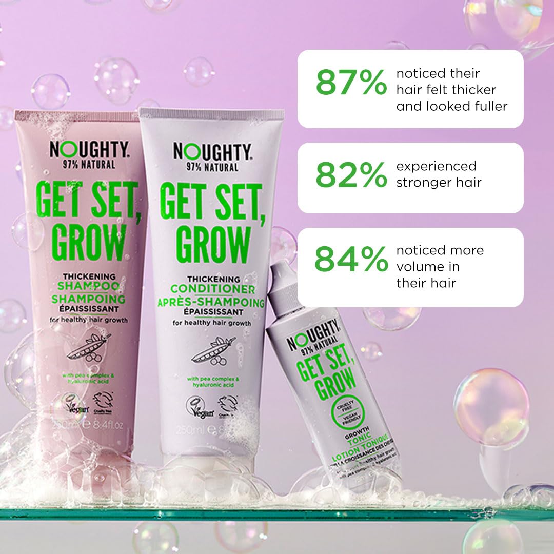 Noughty 97% Natural Get Set Grow Tonic, Leave in Treatment for Thicker and Fuller Looking Hair, 97% Natural, with Pea Complex and Hyaluronic Acid 75ml