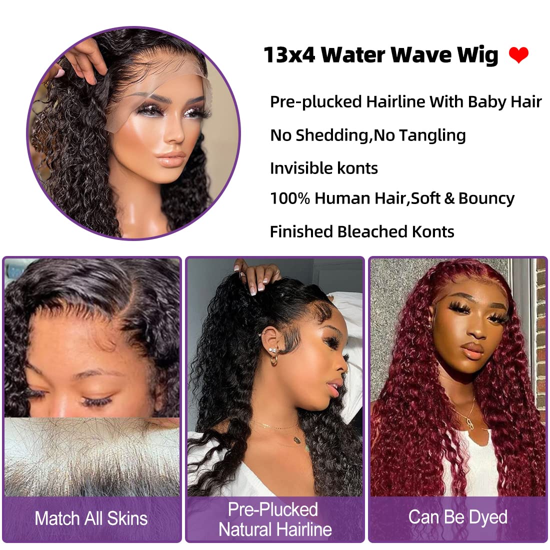 Alsother 22 Inch Deep Wave Lace Front Wigs Human Hair 13x4 HD Lace Frontal Human Hair Wig 180% Density Wet and Wavy Lace Front Wigs Glueless Wigs Human Hair Pre Plucked Deep Wave Wigs Human Hair