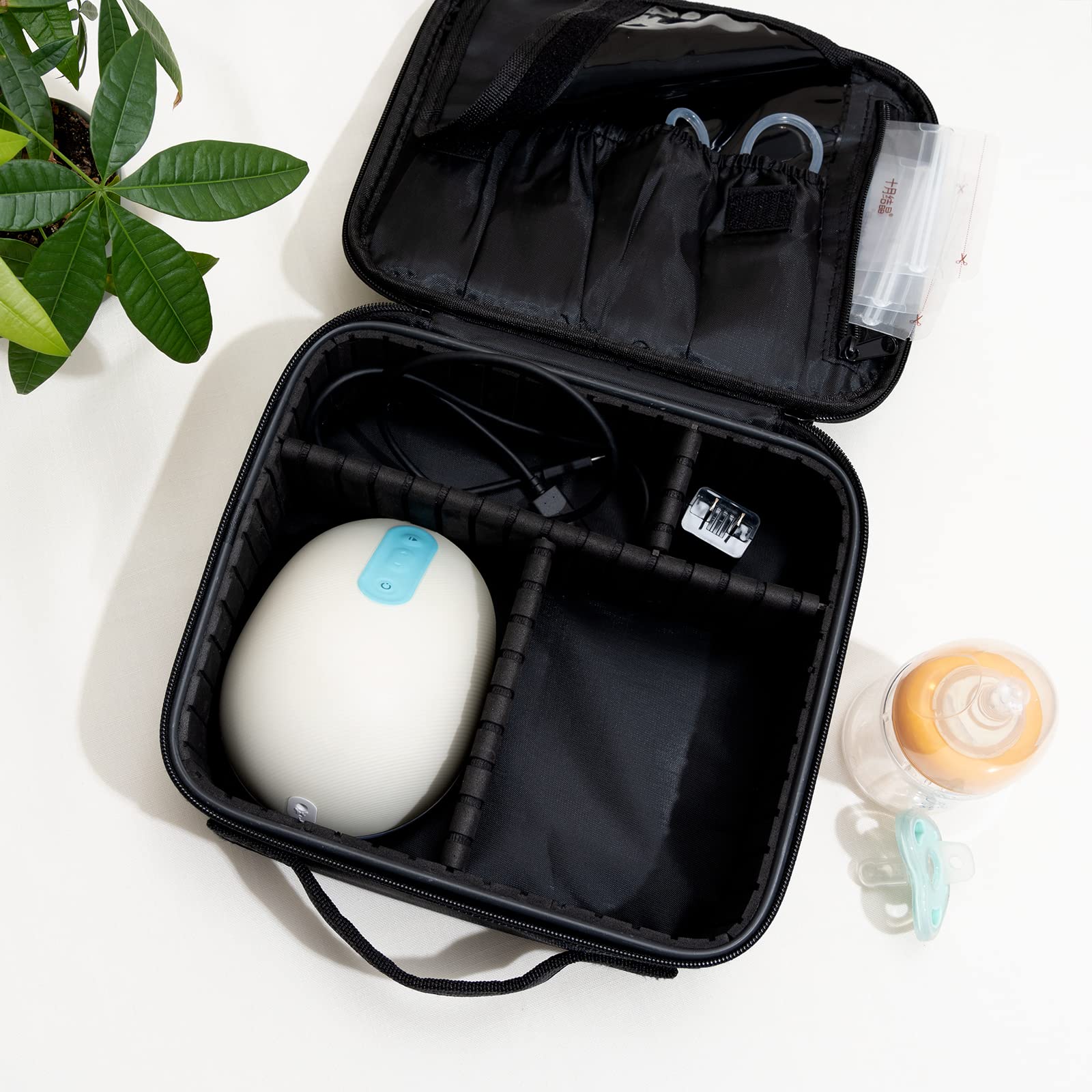 Kadamii Wearable Breast Pump Bag, Hard Container Case Bag for Working Moms, Holds Pump Accessories