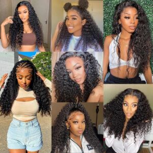 Alsother 22 Inch Deep Wave Lace Front Wigs Human Hair 13x4 HD Lace Frontal Human Hair Wig 180% Density Wet and Wavy Lace Front Wigs Glueless Wigs Human Hair Pre Plucked Deep Wave Wigs Human Hair