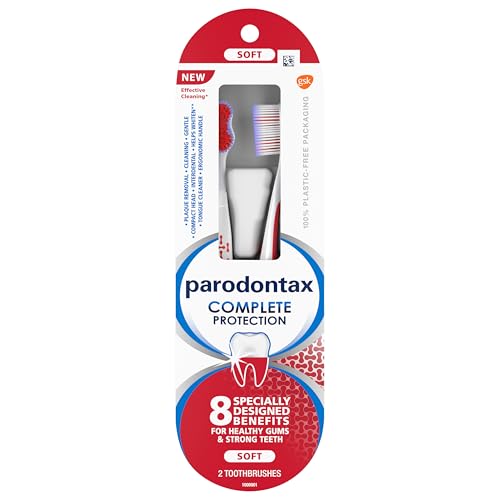 PARODONTAX Complete Protection Oral Care Soft Toothbrush for Healthy Gums and Strong Teeth - Pack of 2