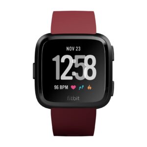 Fitbit Versa Smart Watch, Red Aluminium, One Size (S & L Bands Included) (Red Aluminium) (Renewed)