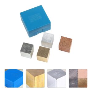 POPETPOP Density Cubes Set - 4 Pcs Chemistry Element Density Cube Includes Copper Iron Aluminum Wood, Physical Experiment Cube for Density Investigation Specific Gravity Activities