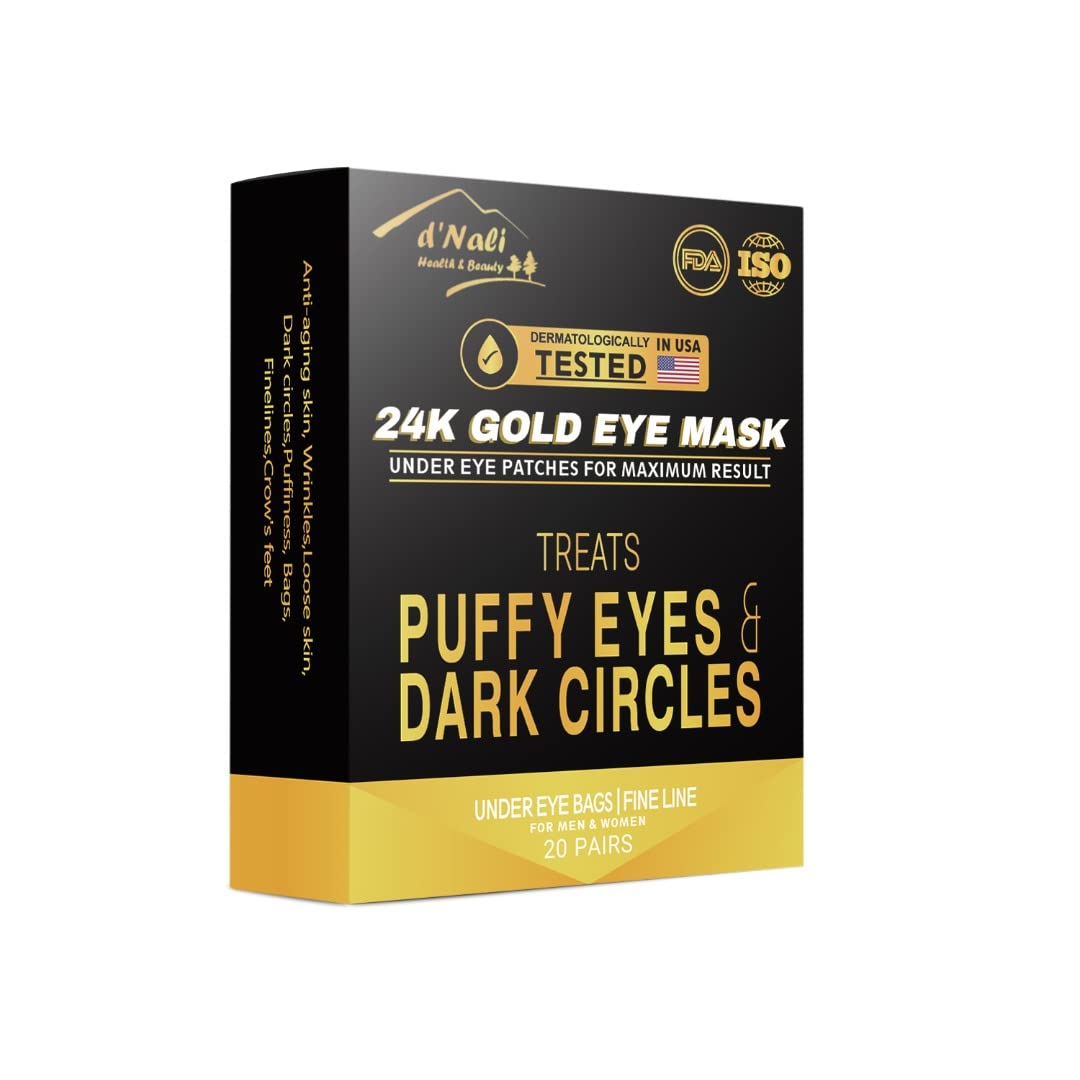 d'Nali 24 k Gold Eye Mask Patch, 2 Count (Pack of 20)