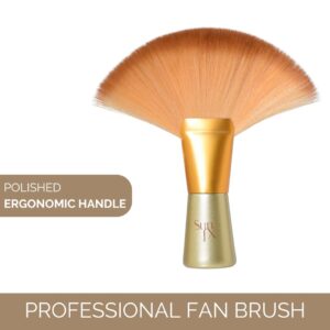 SunFX Finishing Powder Brush | Large Professional Fan Brush for Salon Use | Perfect For Spray Tan Powder