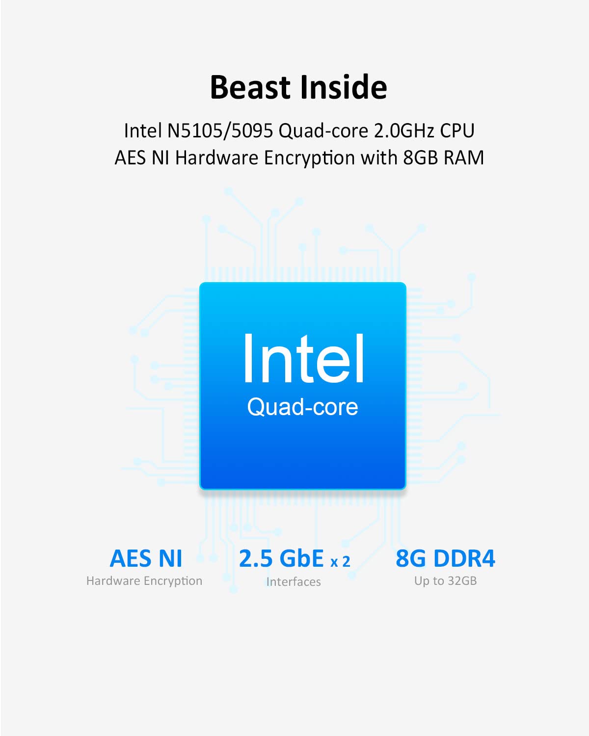 TERRAMASTER 2.5GbE NAS Server 9Bay T9-423 - DDR4 8G RAM