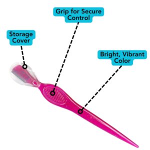 Iconikal Dermaplaning Eyebrow Razor Tool, Pink, 50-Pack for Shaping Trimming Primping Morning Routine