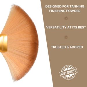 SunFX Finishing Powder Brush | Large Professional Fan Brush for Salon Use | Perfect For Spray Tan Powder