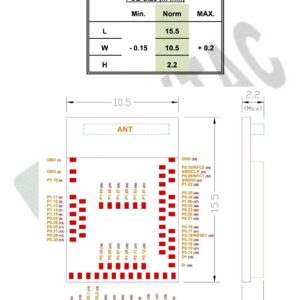 MDBT50Q-1MV2 Nordic nRF52840 Solution Chip Antenna Module (3pcs Pak)