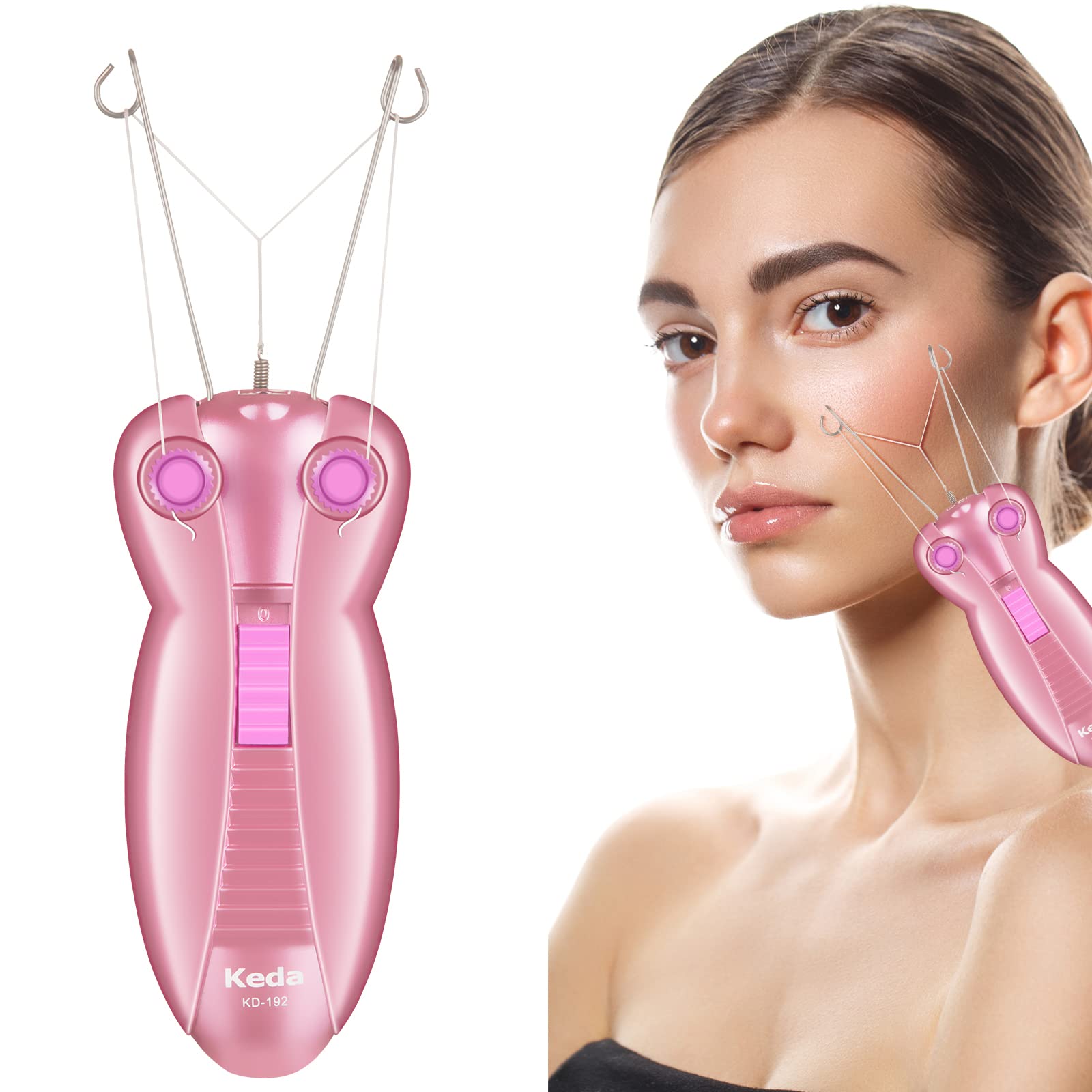 Facial Threading Hair Removal for Women - Electric Ladies Thread Hair Remover, Automatic Threader Machine Epilator for Fine Hairs on Face, Chin, Upper Lip, Arms