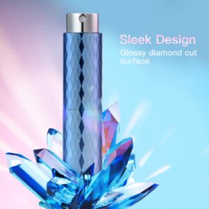 LISAPACK 8ML Atomizer Perfume Spray Bottle (3 PCS) Empty Cologne Dispenser Portable (Black，Blue, Silver)