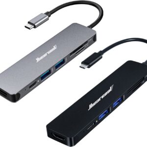 Hiearcool 7IN1 USB C Adapter, USB C Hub-(Grey and Black)