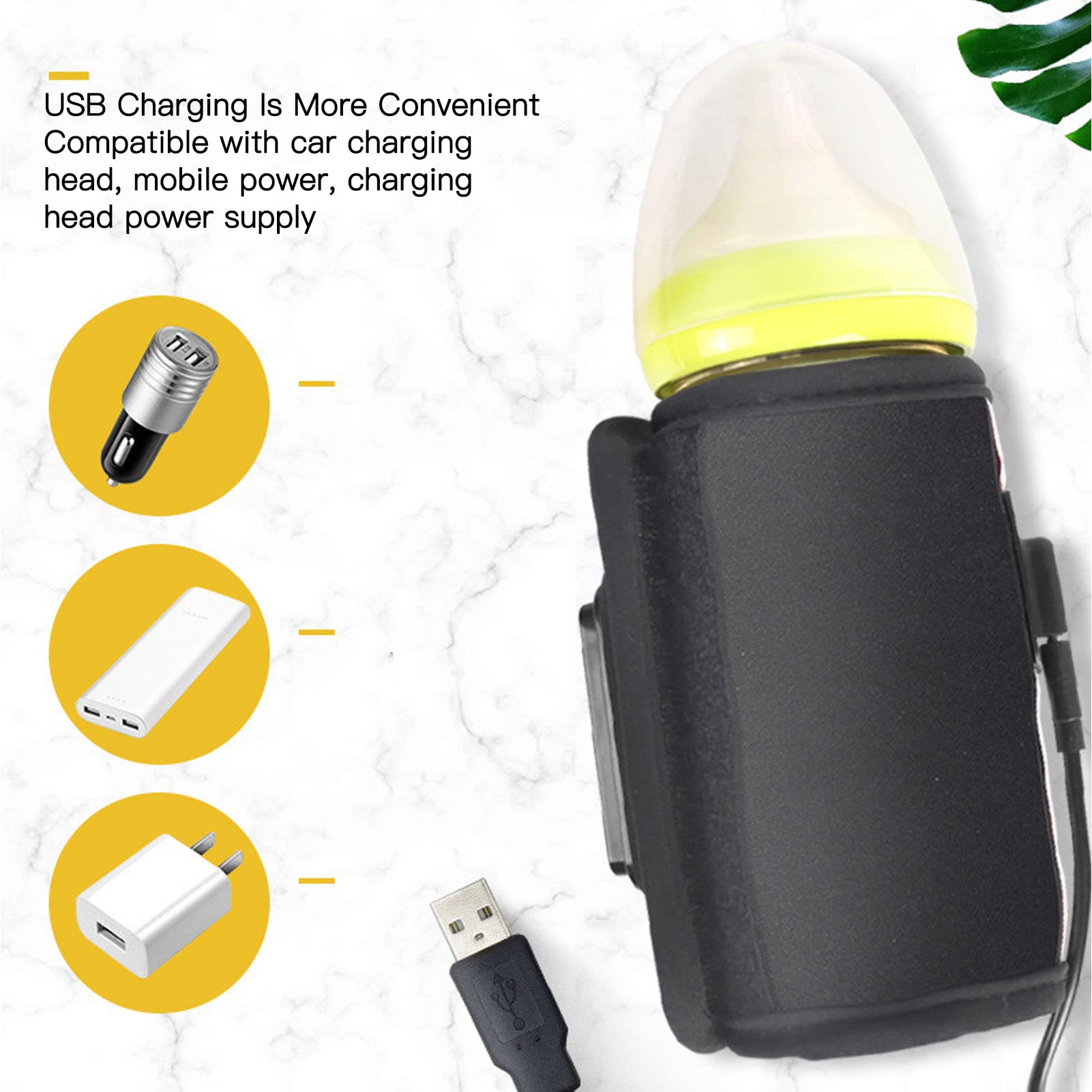 Milk Bottle Warmer Bag, USB Baby Bottle Warmer Bag Constant Temperature Quick Heating USB Insulated Baby Bottle Warmer for Home Car