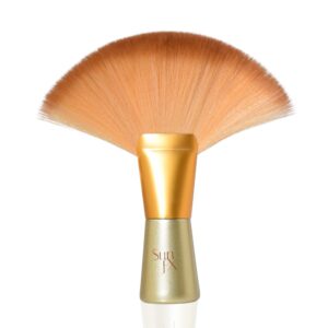 sunfx finishing powder brush | large professional fan brush for salon use | perfect for spray tan powder