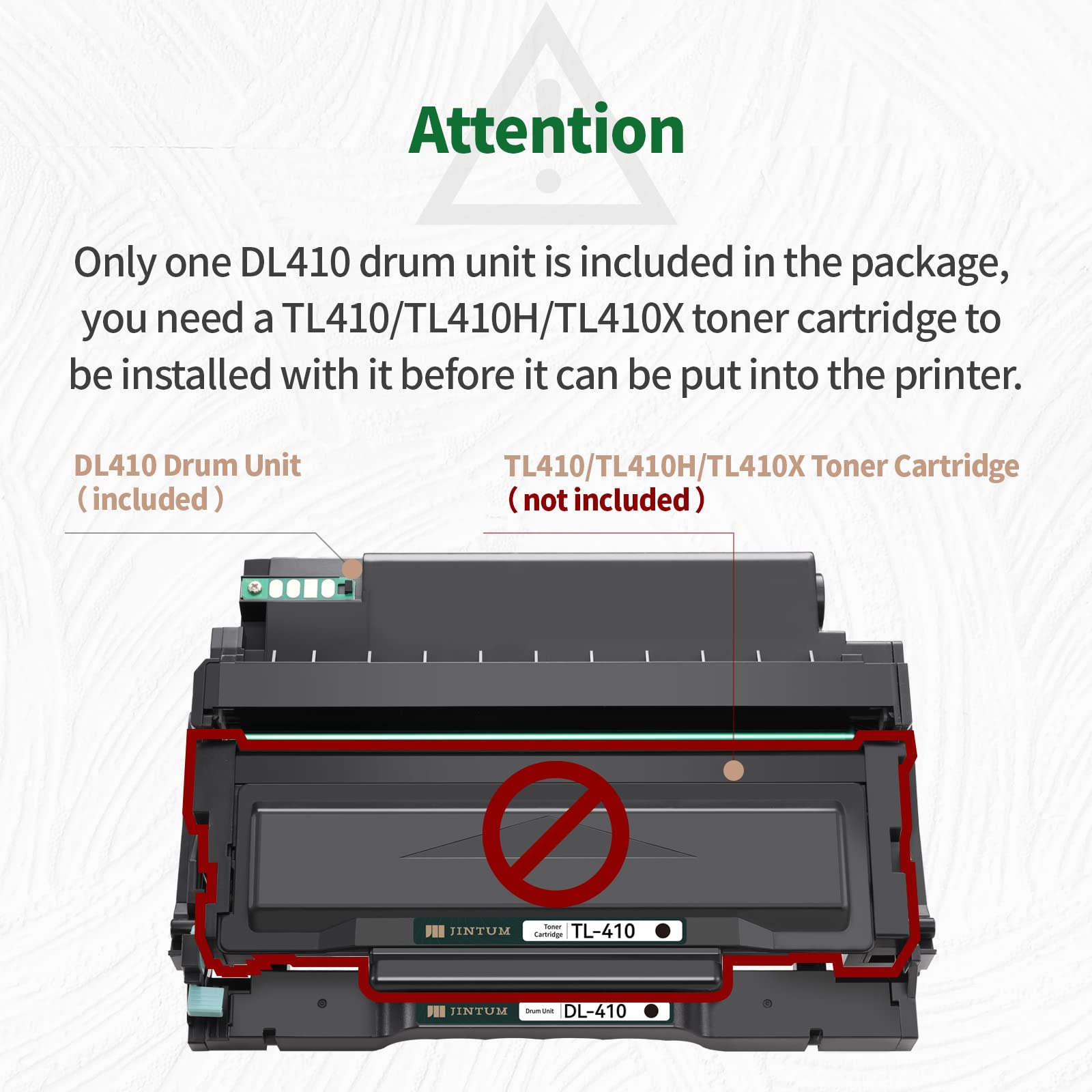 JINTUM DL-410 Drum Unit Replacement for Pantum DL410 DL-410 for M7102DW P3012DW M6800FDW M7100DW M7200FDW M6802FDW M7102DN M7202FDW Printer (1 Black)