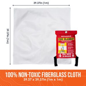 Go Time Gear Emergency Fire Blanket for Home and Kitchen, Fire Retardant Emergency Fire Blanket Kit, Survival Fireproof Blanket Up to 1,200 Degrees Fahrenheit