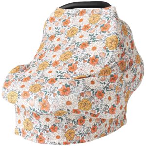 baby car seat covers- multi-use carseat canopy for babies, stretchy infant carseat cover boy, shower gifts for unisex boys and girls(floral)