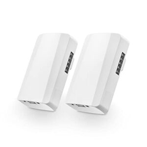 outdoor wireless bridge, point to point wifi bridge, 2.4ghz 500m-1km distance, 2x 100mbps ethernet port, 24v poe adapter, 2 pack