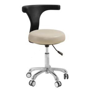 gunel medical dentist chair dental stool dental mobile chair, height adjustable doctor chair with 360 degree rotation backrest and seat (color : beige, size : a(without foot rest))