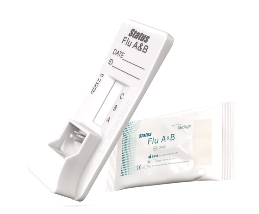 Lifesign 36025 - Status Flu A&B Flu Tests, CLIA-Waived for Swab Specimens, Made in The USA (25 Tests per Box)