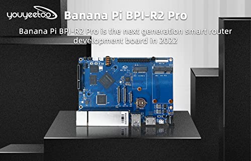 youyeetoo BPI R2 Pro Open Source Smart Router Developement Board by RK3568 0.8TOPS 2G LPDDR4 16G EMMC 5 Gigabit Port OpenWRT Linux for IOT NAS Smart Home Gateway (with Power)