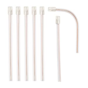 bag of 100 dental disposable saliva ejectors dental suction tips, saliva aspirator tube & evacuation suction tips, clear body with white/blue tips (white)