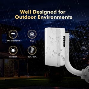 Outdoor Wireless Bridge, Point to Point WiFi Bridge, 2.4GHz 500M-1KM Distance, 2X 100Mbps Ethernet Port, 24V PoE Adapter, 2 Pack