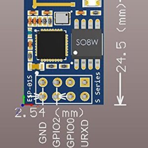 Wishiot 2pcs Esp8266 Esp-01 USB Adapter Programmer + 5pcs ESP8266 ESP-01S WiFi Module 4MB Wireless Serial Transceiver