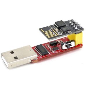 Wishiot 2pcs Esp8266 Esp-01 USB Adapter Programmer + 5pcs ESP8266 ESP-01S WiFi Module 4MB Wireless Serial Transceiver