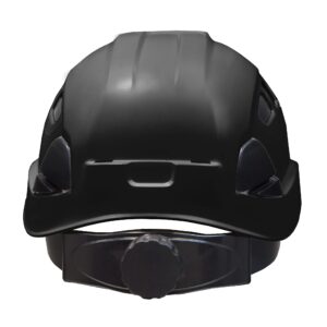 JORESTECH - ABS Work-at-Height and Rescue Hard Hat Slotted Ventilated Helmet w/Adjustable Ratchet 6-Point Suspension ANSI Z89.1-14 (Black)