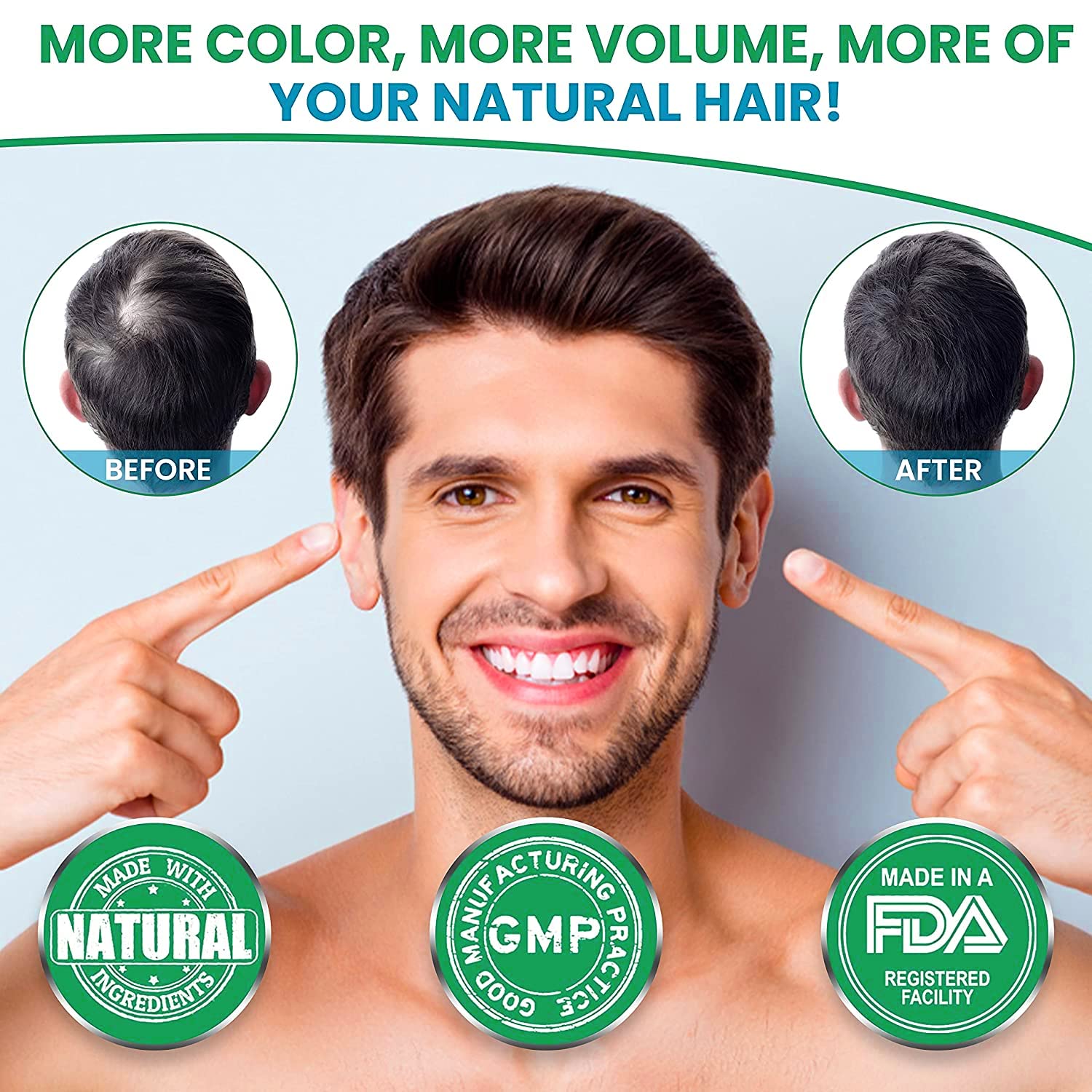 Follicaide Men and Women Hair Growth Vitamin Hair Supplement with Natural Ingredients for Stopping Hair Loss, Thinning, Shedding and Balding | High Potency | Effective All Hair Types, 60 Ct (ECO PACK)