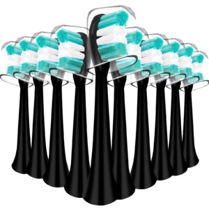 replacement toothbrush heads compatible with aquasonic black series vibe series electric toothbrush, curved shape design planted with nylon bristle (black)