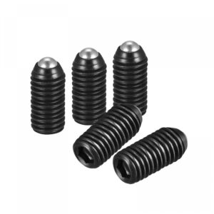 uxcell ball point set screws, 5pcs m10 x 20mm high carbon steel metric spring hex socket grub screw