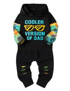 agapeng toddler boy sweatsuit hoodie long sleeve letter print sweatshirt ripped pants fall winter outfits clothes set baby boy clothes 18-24 months baby boy winter clothes 24 month boy clothes