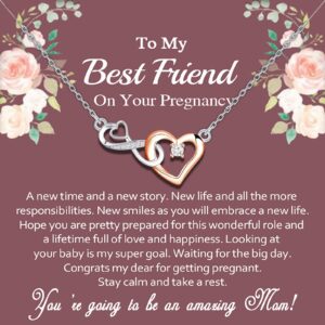 myospark new mom gift necklace to my best friend on your pregnancy message card jewelry pregnancy announcement gift for best friend (your pregnancy card nl)