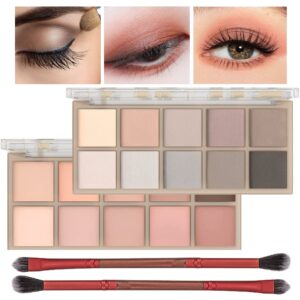 sulily 10 colors eyeshadow palette matte nude shimmer eye makeup palette,high pigmented, naturing-looking, ultra-blendable,long lasting high ​pigment with 2 eyeshadow brush (04+05)