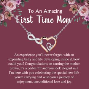 myospark mommy to be gift new mom necklace first time mom message card jewelry baby announcement jewelry gift (first time mom card nl)