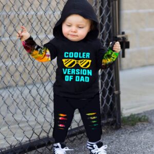 AGAPENG Toddler Boy Sweatsuit Hoodie Long Sleeve Letter Print Sweatshirt Ripped Pants Fall Winter Outfits Clothes Set Baby Boy Clothes 18-24 months Baby Boy Winter Clothes 24 Month Boy Clothes