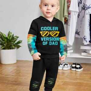 AGAPENG Toddler Boy Sweatsuit Hoodie Long Sleeve Letter Print Sweatshirt Ripped Pants Fall Winter Outfits Clothes Set Baby Boy Clothes 18-24 months Baby Boy Winter Clothes 24 Month Boy Clothes