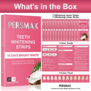 PERSMAX Teeth Whitening Strips 14 Treatments, Enamel Safe for Whiter Teeth, Non-Slip Sensitivity Free Dental Teeth Whitening Kit, Pack of 28 Strips