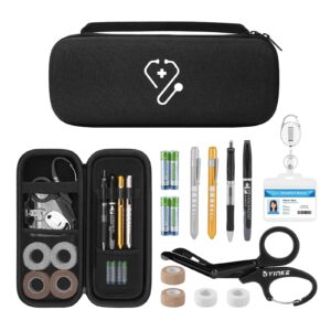 yinke 16pcs stethoscope case kit include nurse accessories for work, perfect nurse gift stethoscope holder for nurse include medical scissors, penlights, aaa batteries, bandage wraps, badge holders