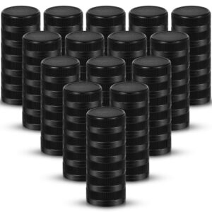 100 pcs caps for empty juice bottles, tamper seal lids 38 mm plastic bottle caps container lids bottle caps for crafts diy, 4, 8,12, 16, and 32 oz container(black)