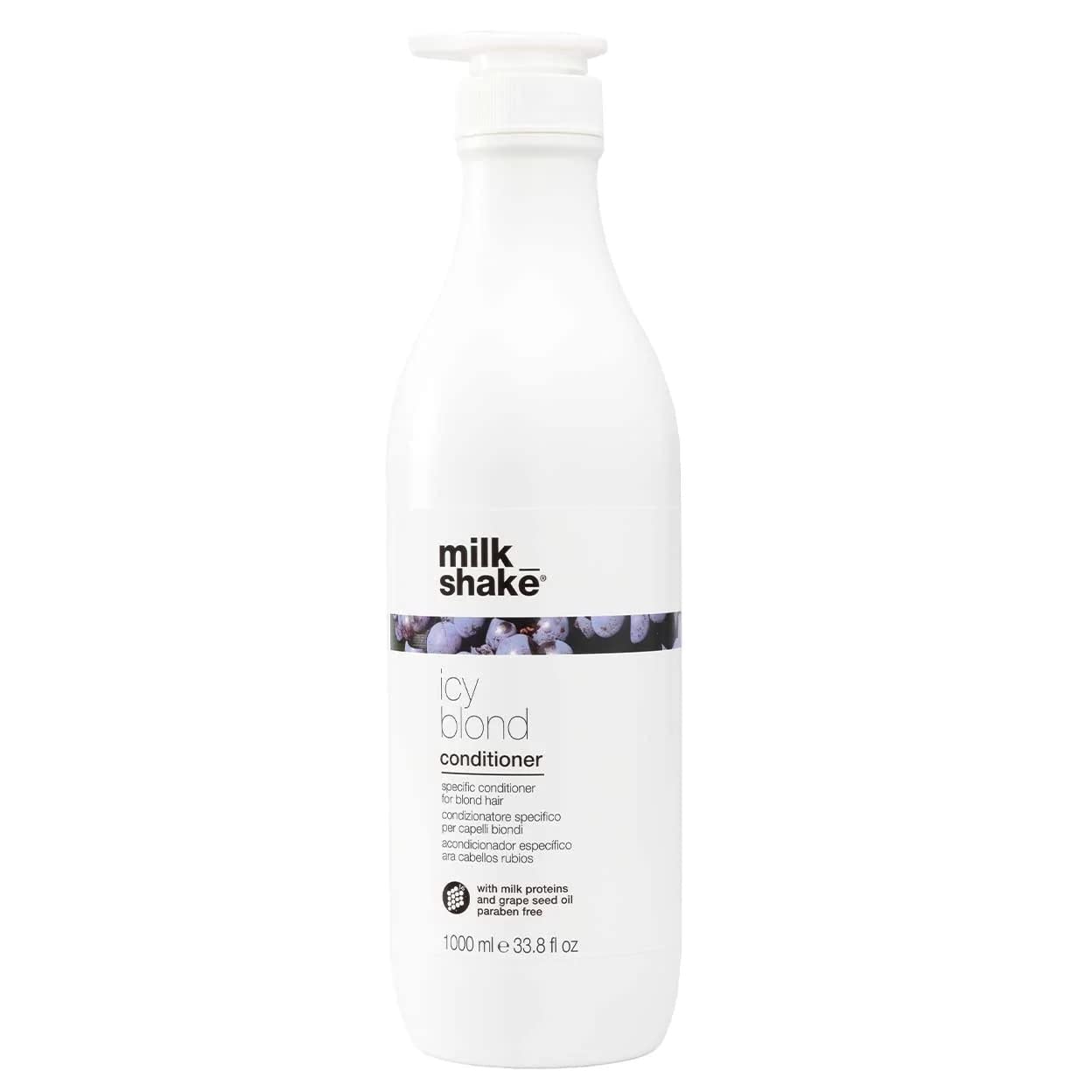 milk_shake Icy Blond Conditioner - Black Pigment Silver Conditioner for Very Light Blond and Platinum Hair, 33.8 Fl Oz (1000 Ml)