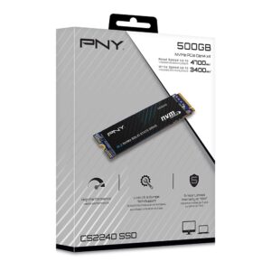 PNY CS2240 500GB M.2 NVMe Gen4 x4 Internal Solid State Drive (SSD) - M280CS2240-500-RB