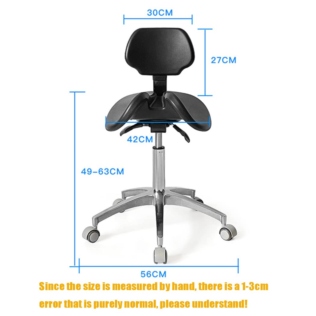 JMYSD Ergonomic Saddle Stool Adjustable Saddle Stool Dental Chair for Dental Lab Salon Massage Studio Office,A1