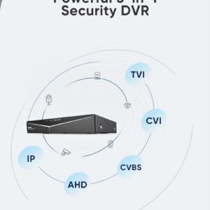 DVR for Security Camera, SANNCE 5MP 8CH CCTV DVR with 2TB Hard Drive, H.264+ Hybrid 5-in-1 Surveillance Recorder for 8CH Analog and 2CH IP Cameras, Remote Access, Motion Detection, 7/24 Recording