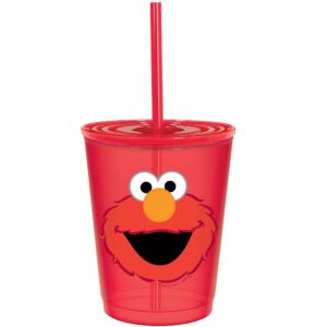 amscan everyday sesame street sippy plastic cup - 12 oz.| 1 red kids cup, perfect party favor & drinkware for kids birthday party, themed event, baby shower, indoor & outdoor event & more