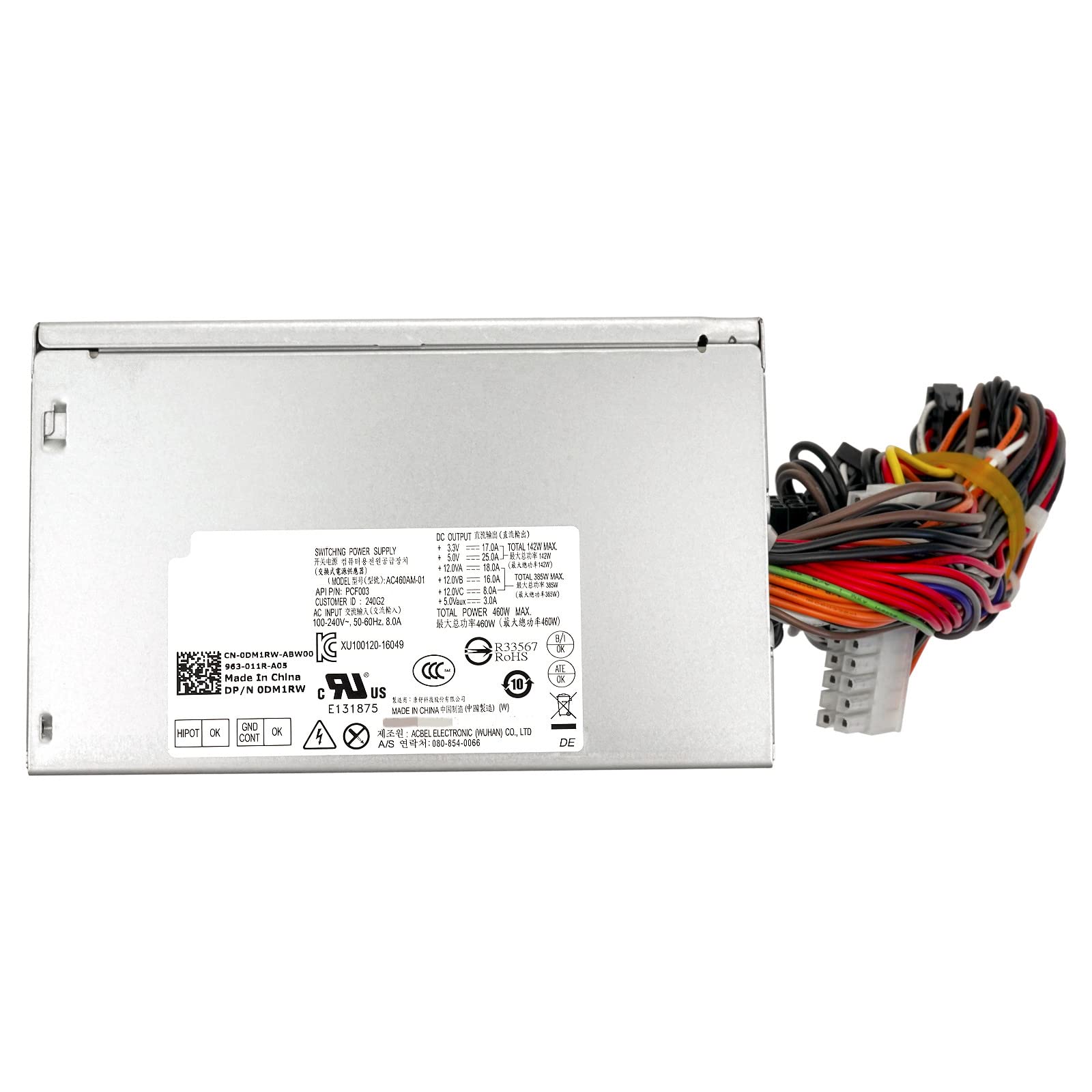 Power Supply 460W AC460AM-01 DM1RW 0DM1RW GJXN1 0GJXN1 Replacement for Dell XPS 8910 8920 8930