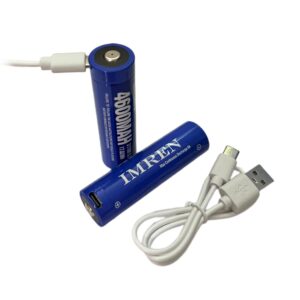 USB 21700 Charger Genuine IMREN4600-USB Rechargeable 3.7V Battery, 100% Real 4600mAh High Capacity(2 PCS)